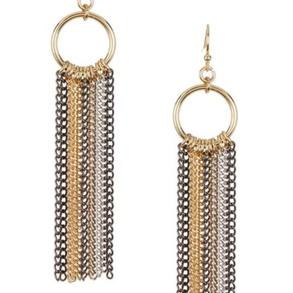 Lee angel | Jewelry | Lee By Lee Angel Tri Color Fringe Earrings Nwt ...